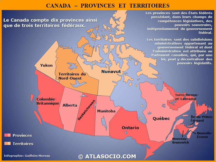 Cartes du Canada : politique, démographie, économie et société