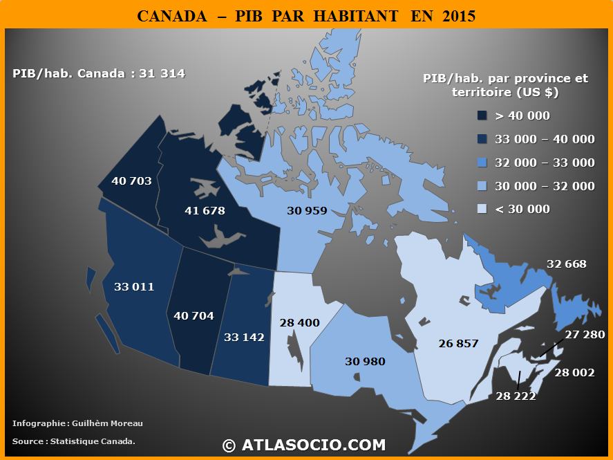 Cartes du Canada : politique, démographie, économie et société